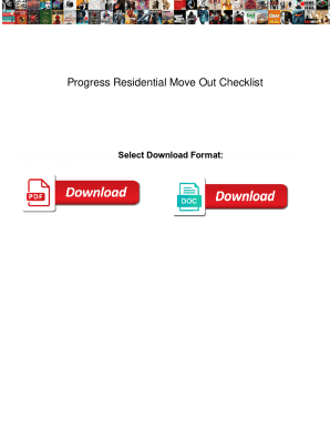 Fillable Online Progress Residential Move Out Checklist. Progress ...