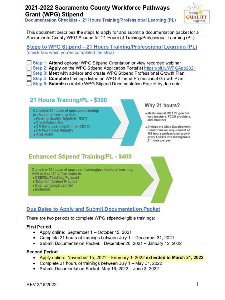 Fillable Online Workforce Pathways Grant (WPG) Stipend Doc Template ...