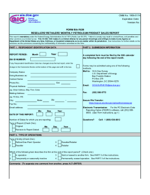 Fillable Online FORM EIA-782B RESELLERS'/RETAILERS' MONTHLY PETROLEUM ...
