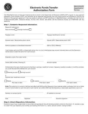 Fillable Online Electronic Funds Transfer Authorization Form Revenue Fax Email Print - pdfFiller