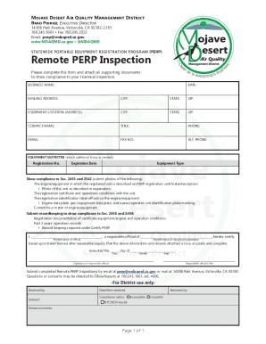 Fillable Online Remote PERP Inspection Fax Email Print - pdfFiller