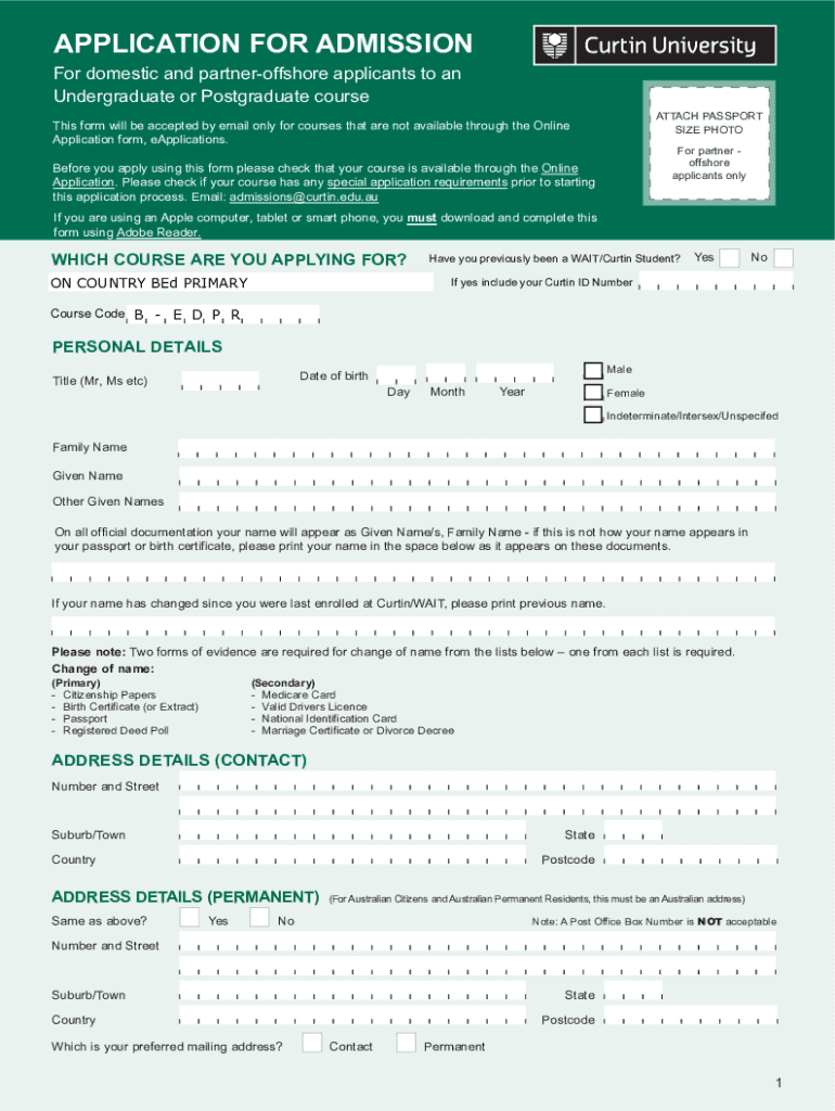 Fillable Online curtin.edu.sg wp-content uploadsSTUDY ABROAD ...