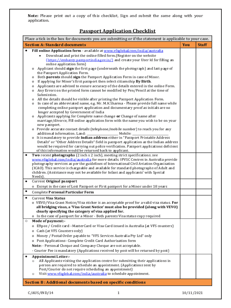 Fillable Online www.vfsglobal.compassportchecklist130715Passport ...