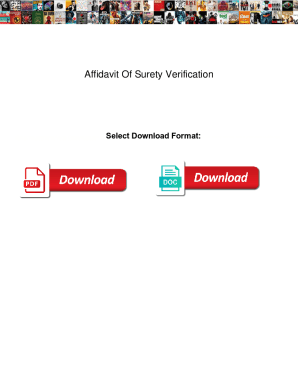 Fillable Online Affidavit Of Surety Verification. Affidavit Of Surety ...