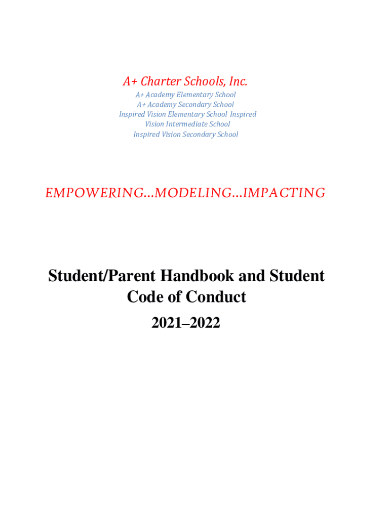 Fillable Online A+ Charter Schools - Inspired Vision Academy Elementary ...