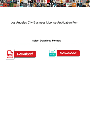 Fillable Online Los Angeles City Business License Application Form. Los ...