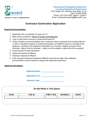 Fillable Online Brevard County Contractor Licensing Forms Fax Email ...
