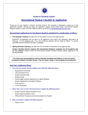 Fillable Online International Student Application File.doc Fax Email ...