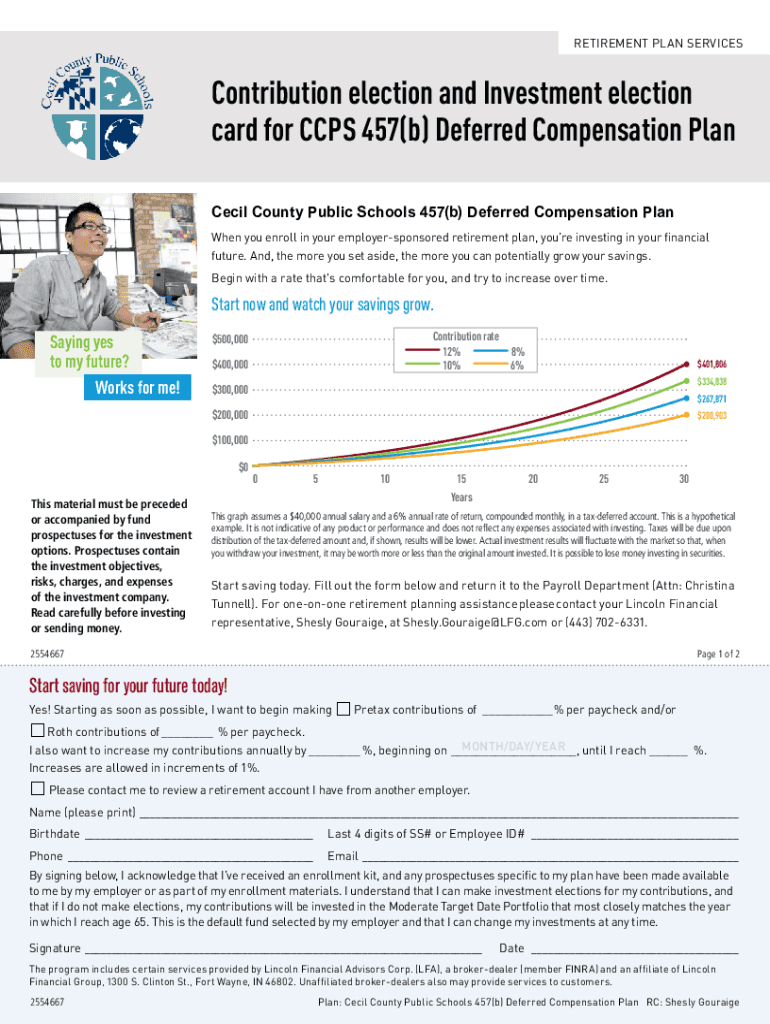 Fillable Online CECIL COUNTY PUBLIC SCHOOLS 457(b) DEFERRED ...