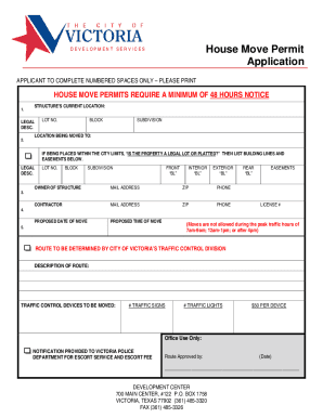 Fillable Online House Moving Permit Application - lynnwoodwa.gov Fax Email Print - pdfFiller