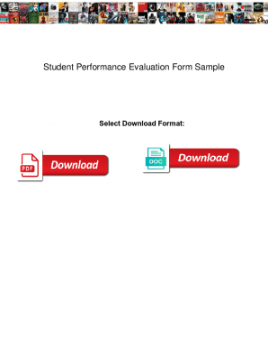 Fillable Online Student Performance Evaluation Form Sample. Student Performance Evaluation Form ...