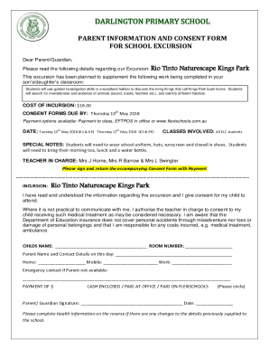 Fillable Online PARENT INFORMATION AND FINAL CONSENT FORM FOR SCHOOL ...