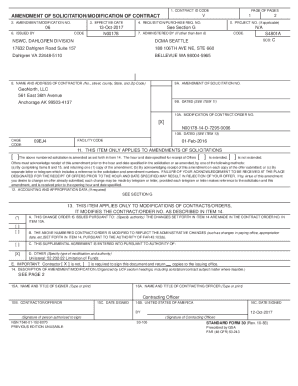 Fillable Online OF CONTRACT 2 CONTRACT ID CODE .I r PAGES 2. AMENDMENT ...