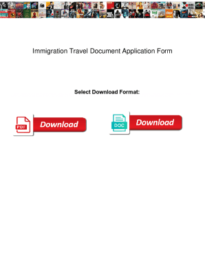Fillable Online Immigration Travel Document Application Form ...