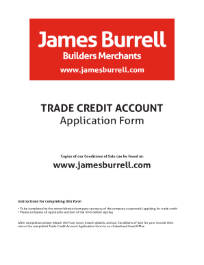 Fillable Online TRADE ACCOUNTS Application Form - garbmann.com Fax ...