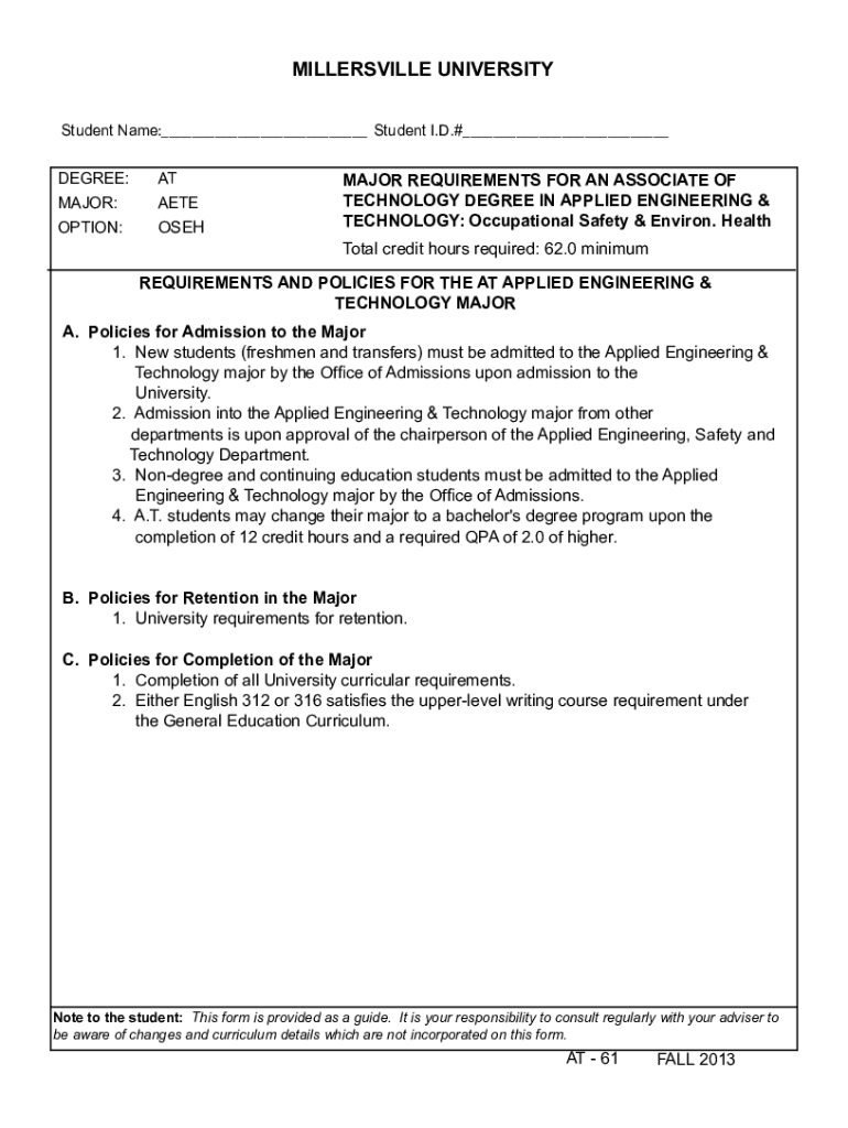 Fillable Online Applied Engineering, Safety & Technology Department ...