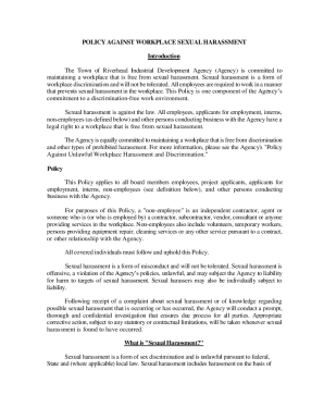 Fillable Online Sample of a Workplace Harassment Policy - HR ...