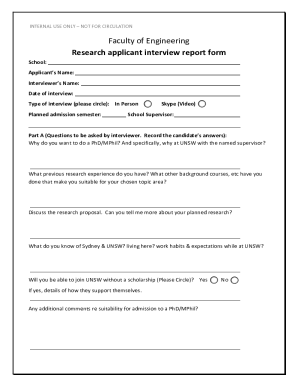 Fillable Online Applicant Interview Record FormWord DOC Free Download ...