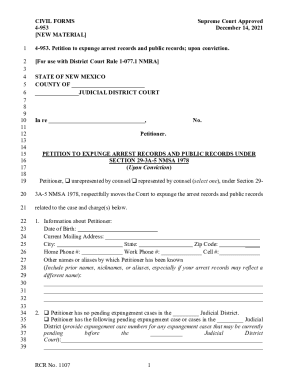 Fillable Online Form CC-1473 PETITION FOR EXPUNGEMENT FILED IN A ...