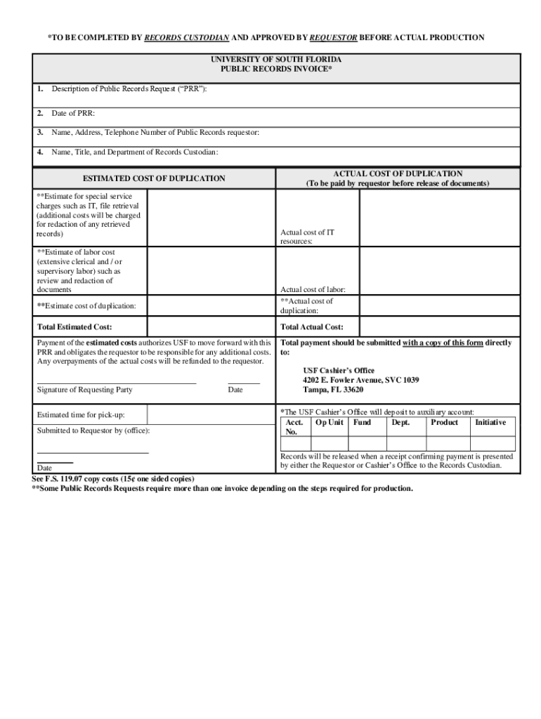 Fillable Online Public Records Invoice Fax Email Print - pdfFiller