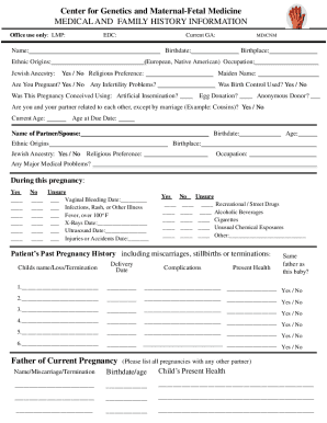 Fillable Online Center for Genetics & Maternal-Fetal Medicine ...