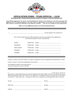 Fillable Online Ingleburn rsl tigers Home page - Rugby League team/club ...