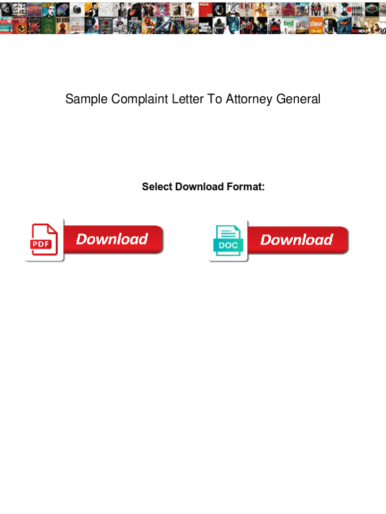 Fillable Online Sample Complaint Letter To Attorney General. Sample ...