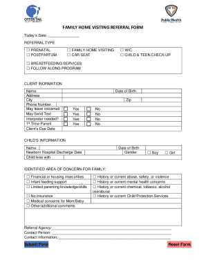 Fillable Online FAMILY HOME VISITING REFERRAL FORM Fax Email Print ...