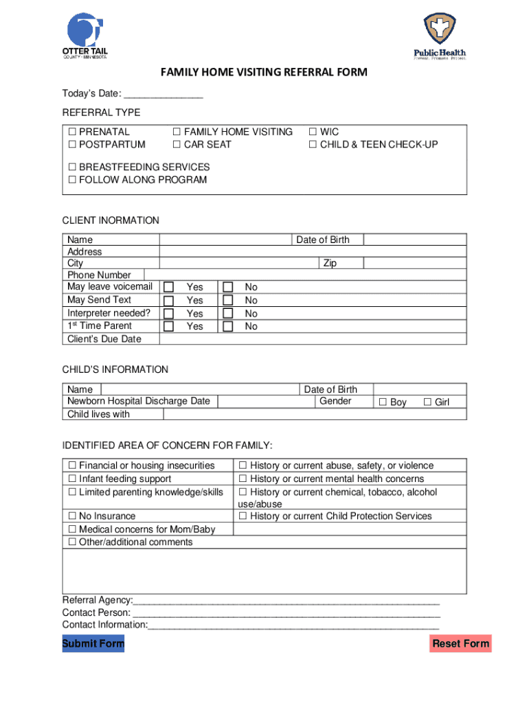 Fillable Online FAMILY HOME VISITING REFERRAL FORM Fax Email Print ...