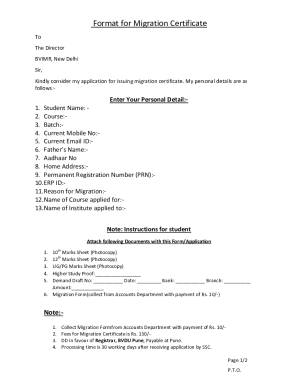 Fillable Online Request Letter for Migration Certificate from University ... Fax Email Print ...