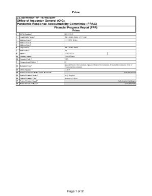Fillable Online Treasury OIG & PRAC Financial Reporting OLDC Form Fax ...
