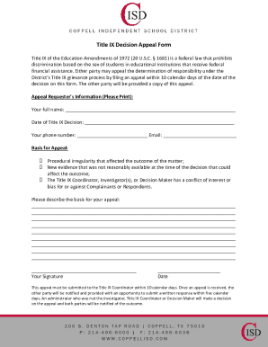 Fillable Online Title IX Decision Appeal Form - f.hubspotusercontent10 ...