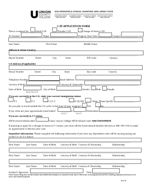 Fillable Online F-1: I-20 ApplicationInternational Students and ... Fax ...