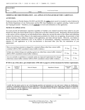Fillable Online Criminal Record Information Form.doc Fax Email Print - pdfFiller