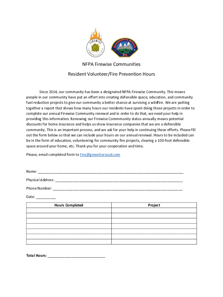 Fillable Online FIREWISE COMMUNITIES/USAWHAT IT IS AND HOW IT ...