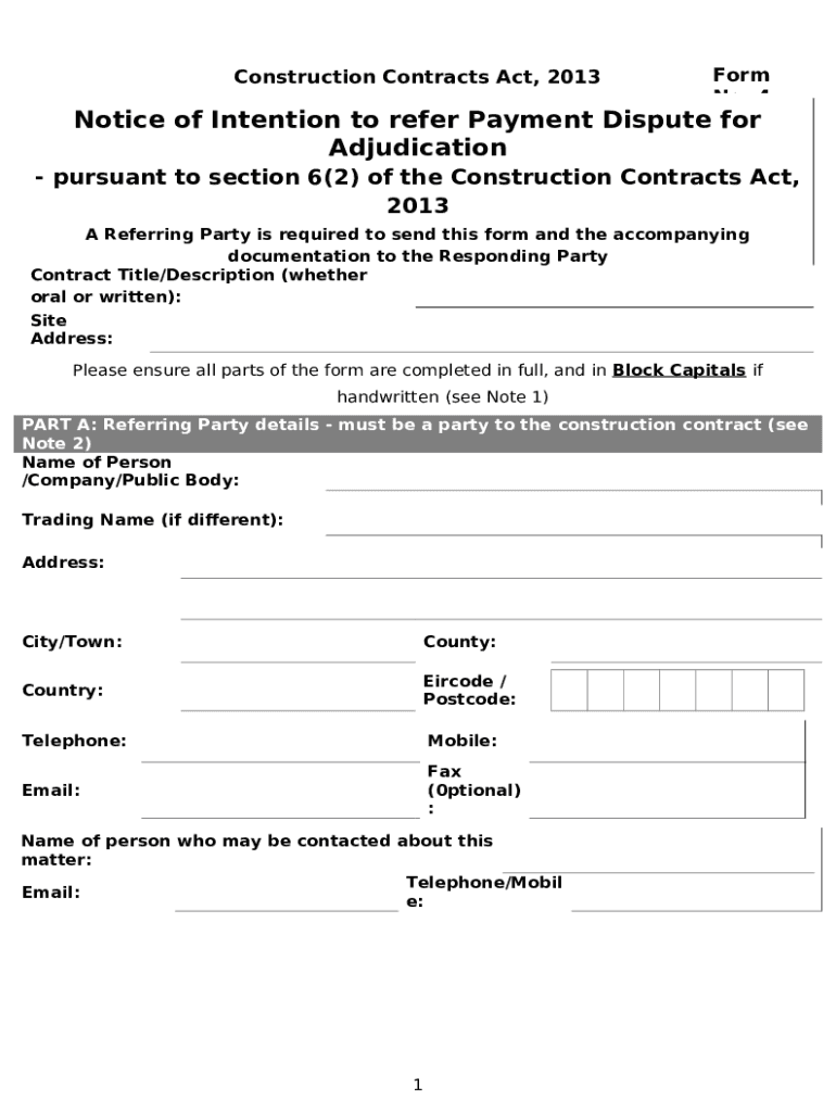 No. 4 - Notice-of-Intention-to-Refer-Payment-Dispute-for-Adjudication ...