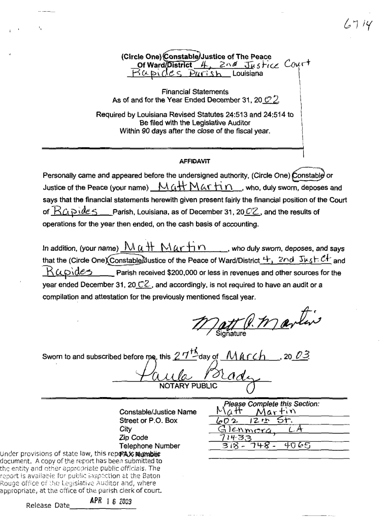 Fillable Online lla la Personally came and appeared before the undersigned authority, Fax Email ...