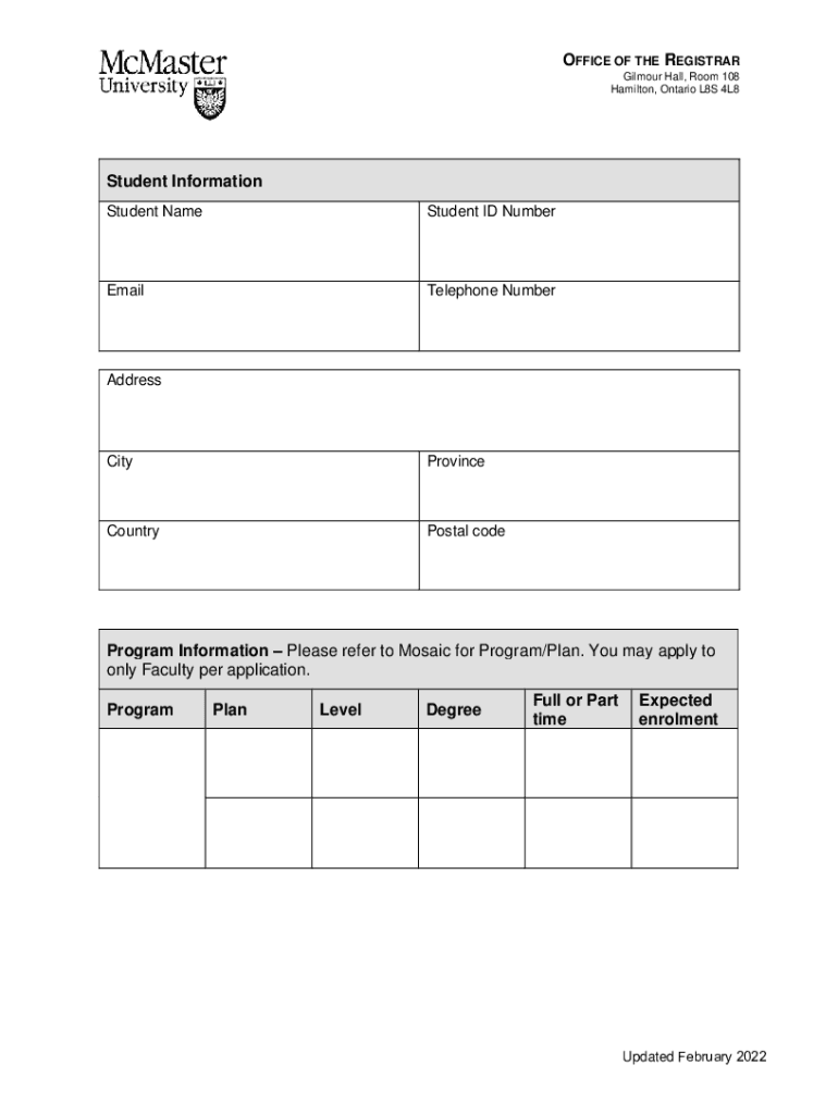 Fillable Online registrar.mcmaster.caDiploma-Request-FormDiploma Request Form - registrar ...