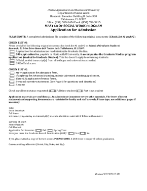 Fillable Online support famu Department of Social Work- Florida ...