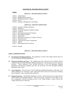 Fillable Online CHAPTER 150: BUILDING REGULATIONS Section Fax Email ...