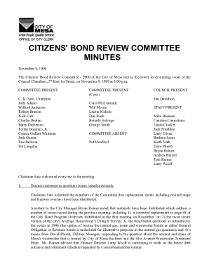 Fillable Online Community Bond Committees Fax Email Print - pdfFiller