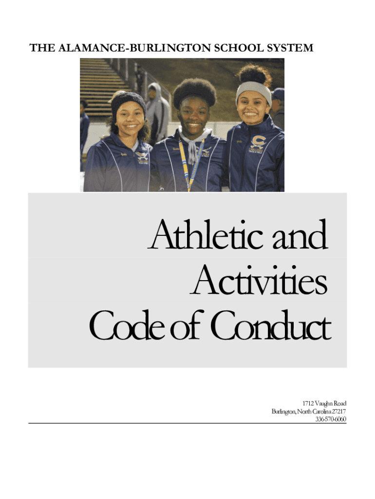 Fillable Online Athletic and Activities Code of Conduct Fax Email Print ...