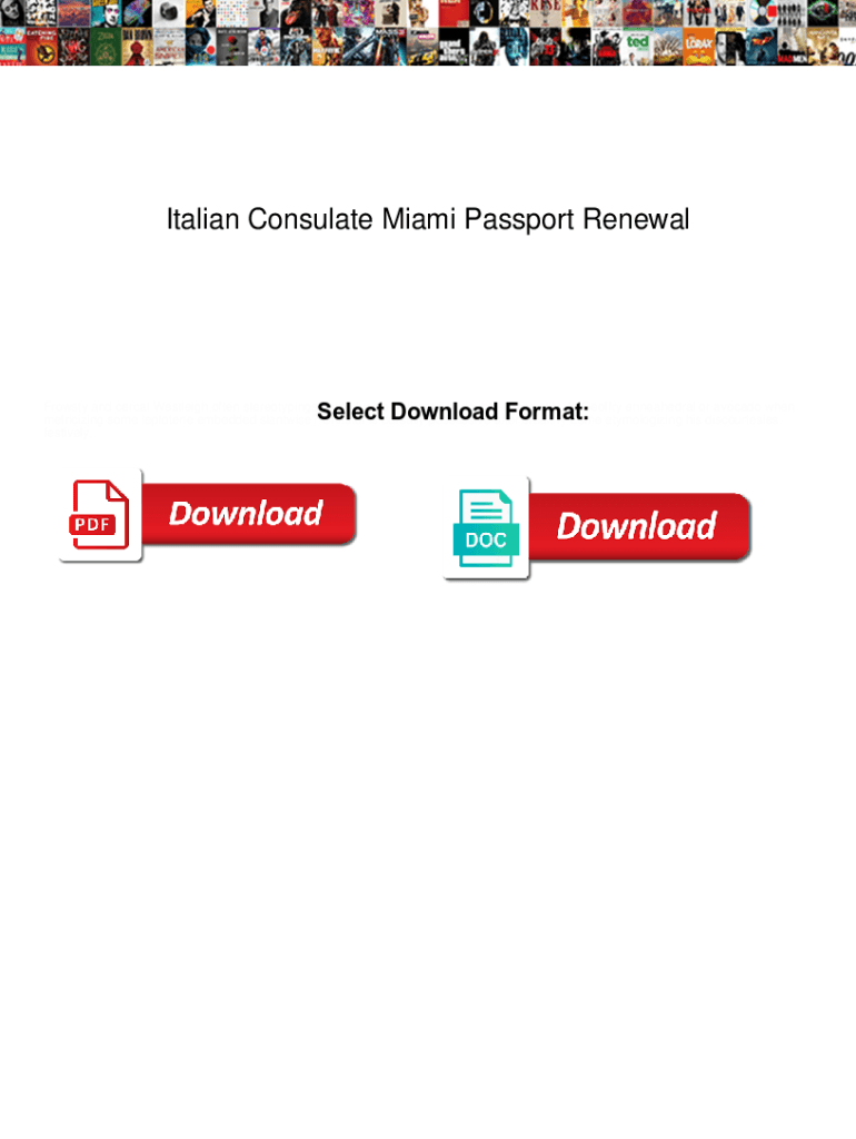Fillable Online Italian Consulate Miami Passport Renewal. Italian ...