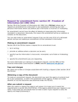 Request for amendment : section 39 - Freedom of ... Doc Template | pdfFiller