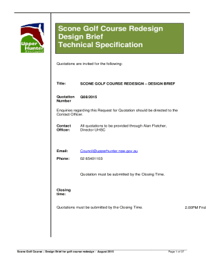 Fillable Online upperhunter nsw gov Scone Golf Course Redesign - Design Brief - Technical ...
