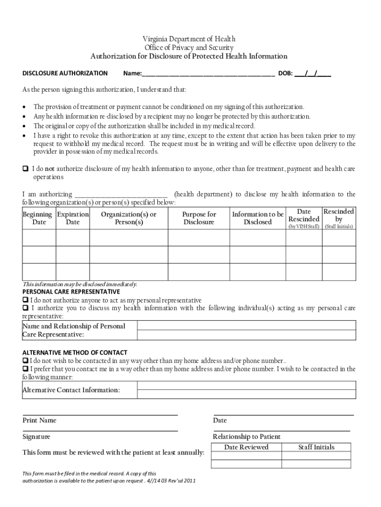 Fillable Online www.dbhds.virginia.govassetsdocDBHDS AUTHORIZATION FOR ...