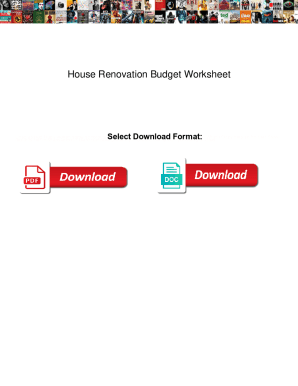 Fillable Online House Renovation Budget Worksheet. House Renovation ...