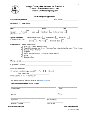 Fillable Online OCDE - Career and Technical Education (CTE) CredentialingOregon Department of ...