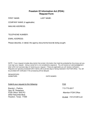 Fillable Online FOIA Request Form. FOIA Request Form Fax Email Print ...