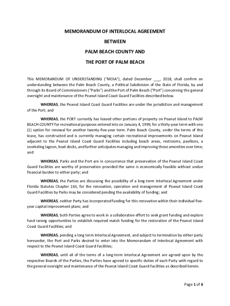 Fillable Online INTERLOCAL AGREEMENT GOVERNING USE OF PALM BEACH COUNTY ...